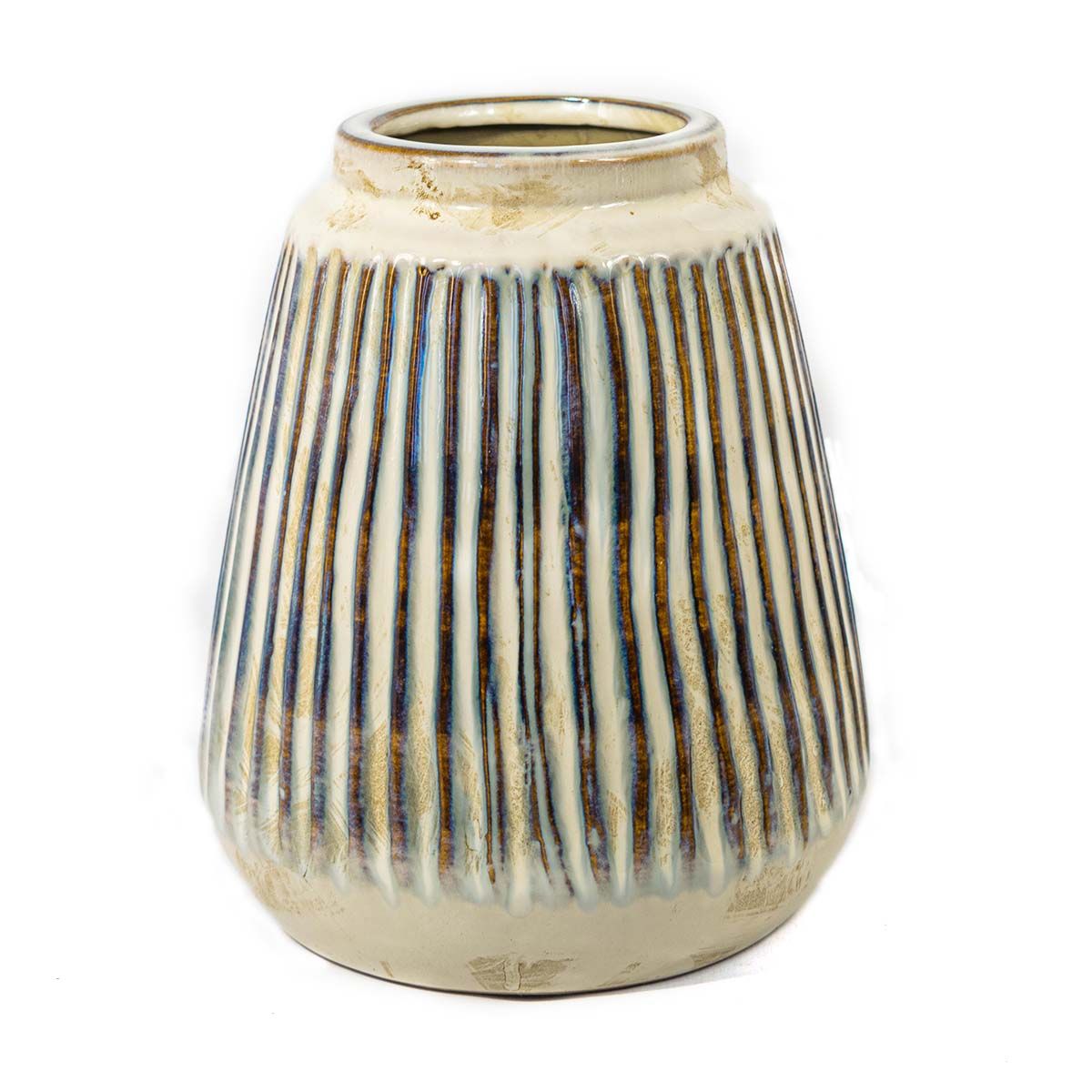 Florero De Ceramica Rayas - IVSA - Venta mayorista de objetos de ...