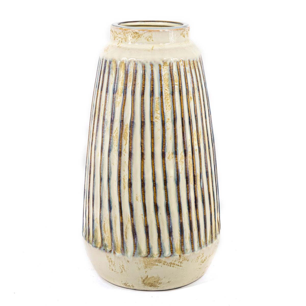 Florero De Ceramica Rayas - IVSA - Venta mayorista de objetos de ...