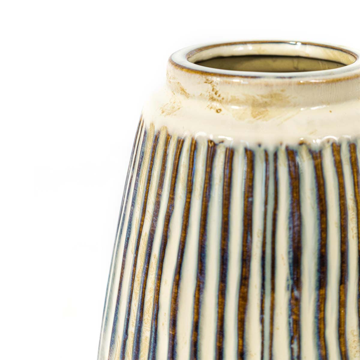 Florero De Ceramica Rayas - IVSA - Venta mayorista de objetos de ...