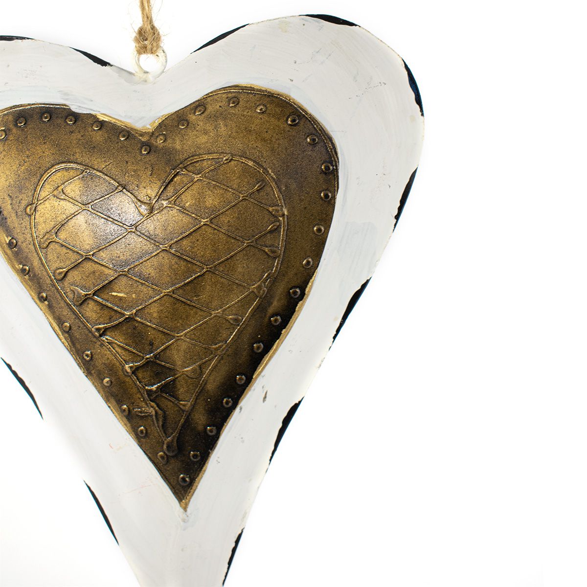 Corazon Colgante Blanco Y Dorado - IVSA - Venta mayorista de objetos de ...