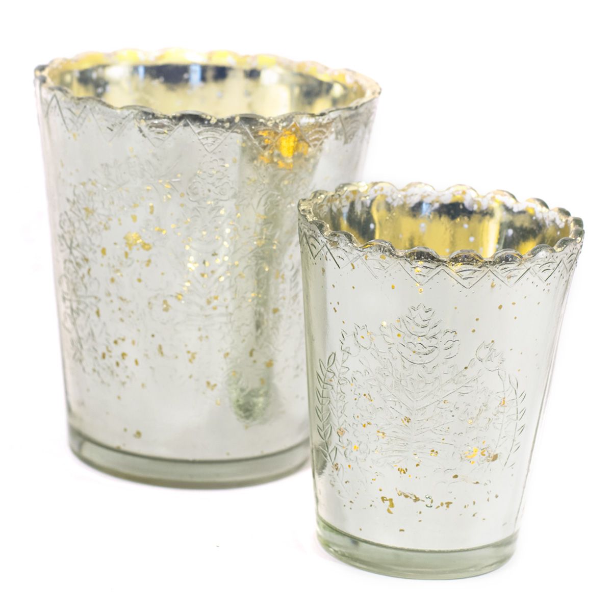 Fanal Plateado Estampa Flor - IVSA - Venta mayorista de objetos de ...